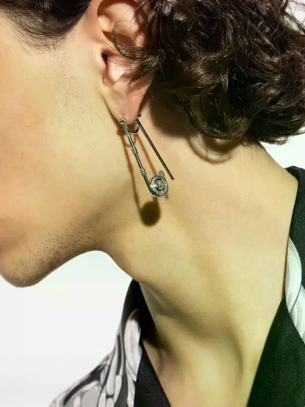 Versace Safety Pin Earrings