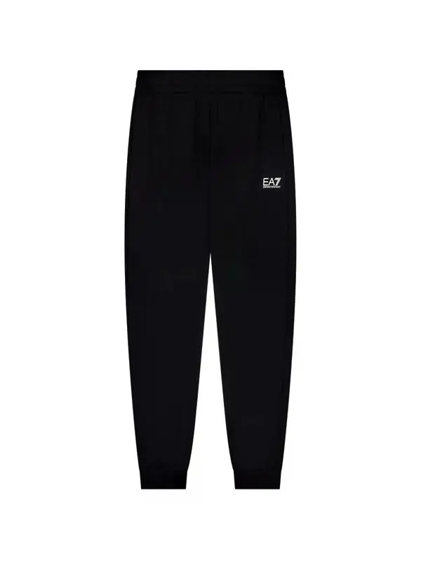 EA7 Cotton Jogger Trousers With Drawstring Core Identity - Black