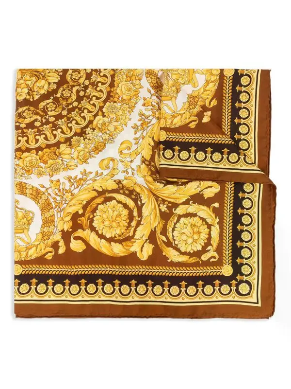 Versace Printed Scarf - Brown