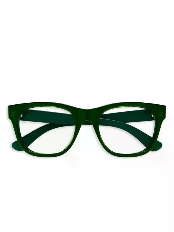 Gucci Logo Lettering Square Frame Glasses - Green