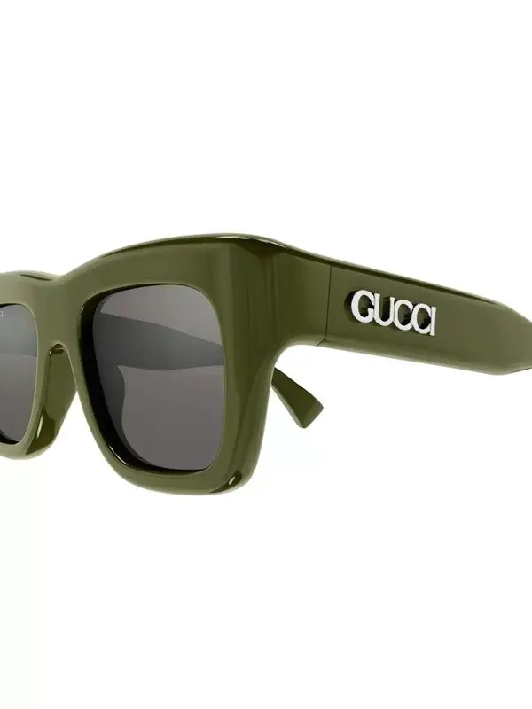 Gucci Logo-lettering Sunglasses - Green