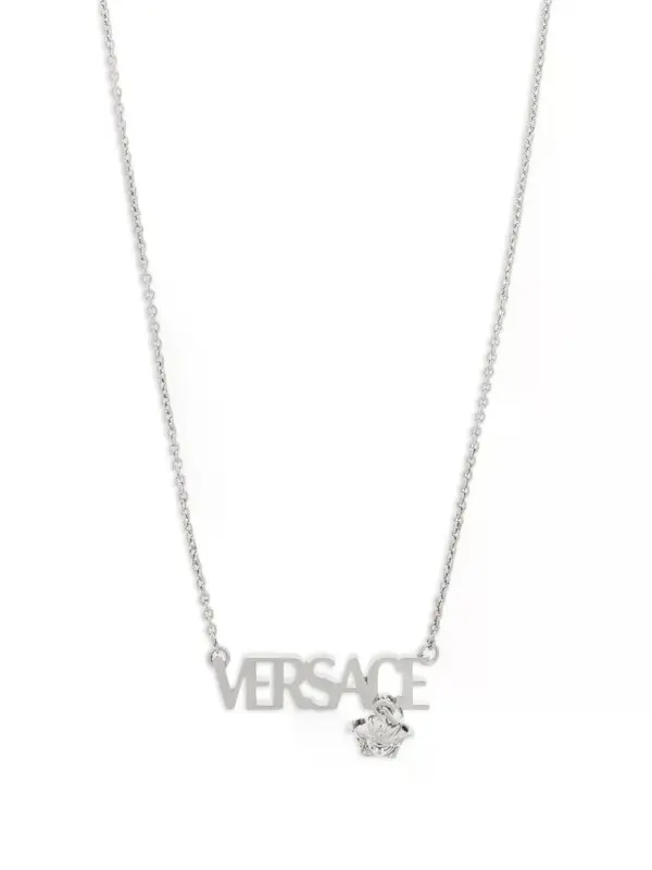 Versace Logo-lettering Necklace - Silver