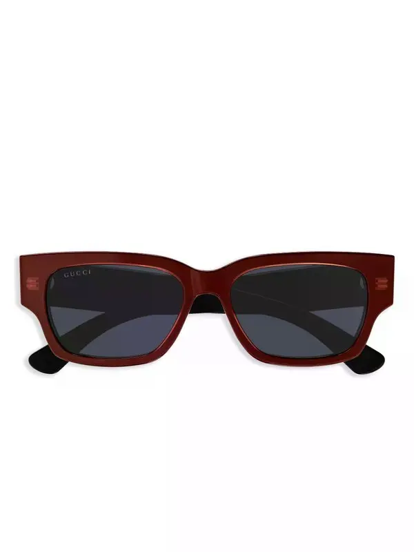 Gucci Rectangle-frame Sunglasses - Red