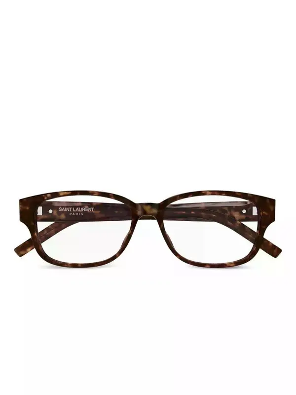 Saint Laurent Rectangle Frame Eyeglasses - Brown