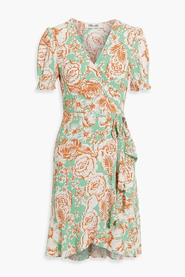 Diane Von Furstenberg Emilia Wrap Dress Mint 50% Off