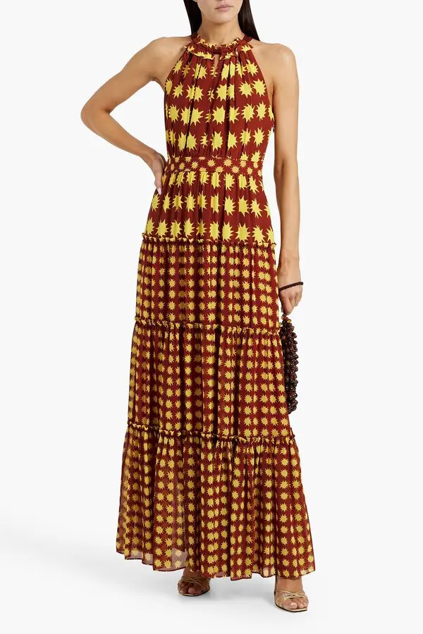Diane Von Furstenberg Jack Tiered Printed Maxi Dress