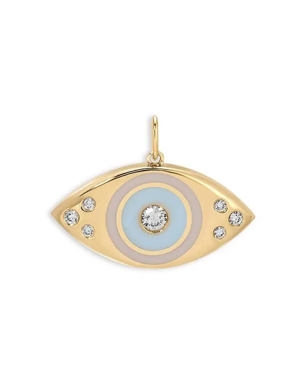 Ef Collection 14k Yellow Jumbo Evil Eye Charm With Diamonds - Gold
