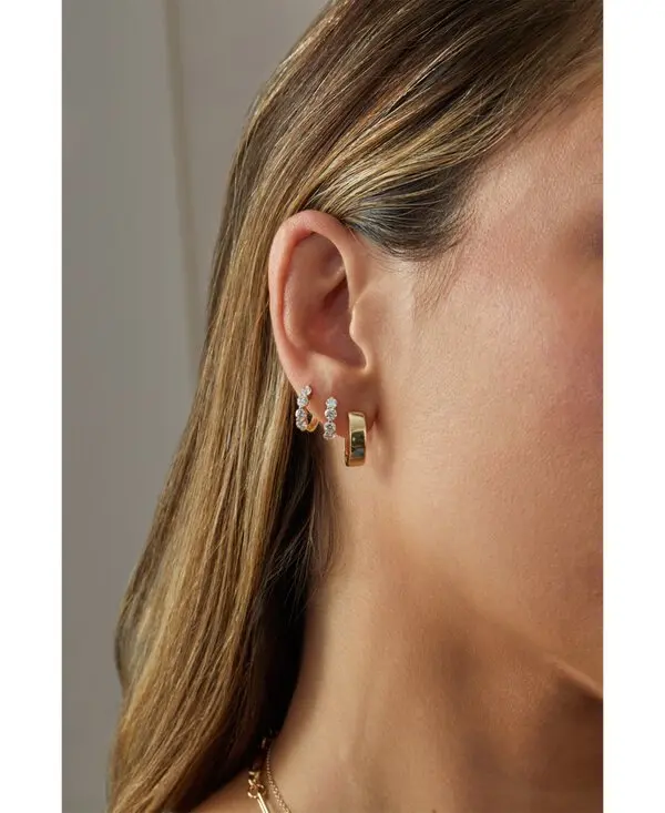 Ef Collection 14k Yellow Charlie Hoop Earrings - Gold