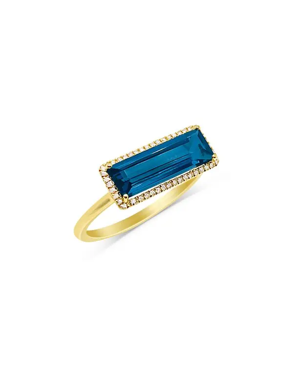 Meira T 14k Yellow Gold Topaz And Diamond Ring - Blue/gold