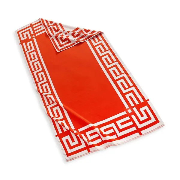 KASSATEX Greek Key Reversible Beach Towel - White/red