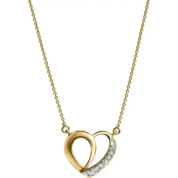 LUVMYJEWELRY Mirella Love Diamond 14k Gold Necklace - 14k Yellow Gold