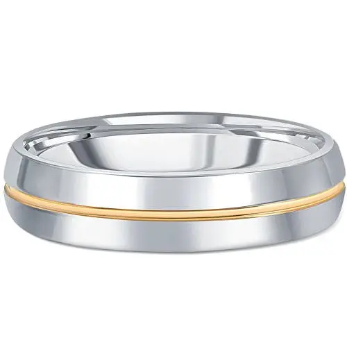 BLISS DIAMOND Two-tone Wedding Band - Tungsten