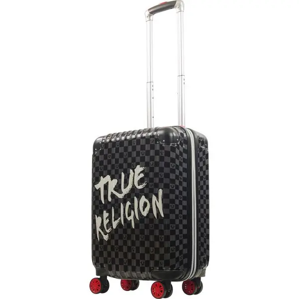 True Religion 22.5" Checkered Hardcase Carry-on With Logo