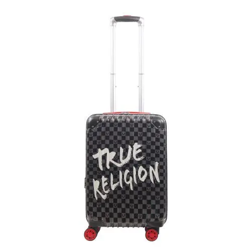 True Religion 22.5" Checkered Hardcase Carry-on With Logo
