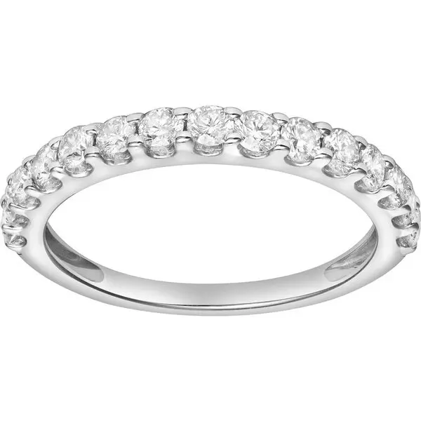 LUVMYJEWELRY Francesca 14k Gold Diamond Half Eternity Band Ring - 14k White Gold