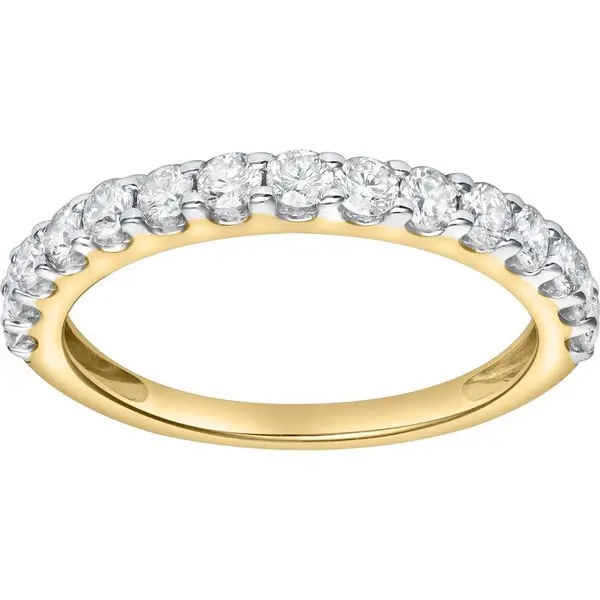 LUVMYJEWELRY Francesca 14k Gold Diamond Half Eternity Band Ring - 14k Yellow Gold