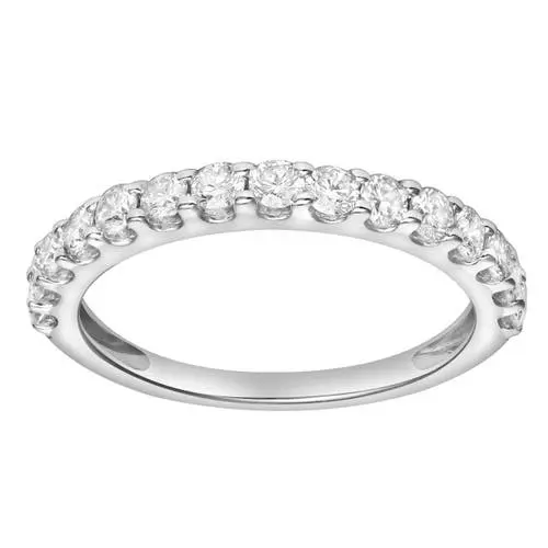 LUVMYJEWELRY Aimee 14k Gold Diamond Half Eternity Band Ring 0.75 Ct - 14k White Gold