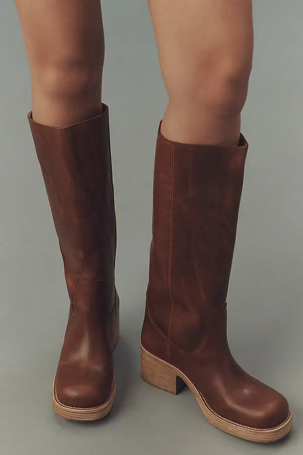 Jeffrey Campbell Reflect Moto Boots - Tan Natural