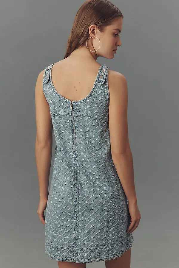 white christmas dresses Karla Scoop Neck Denim Mini Dress main image 1