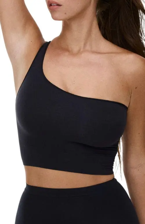 NOODY Seamless One Shoulder Top - Black