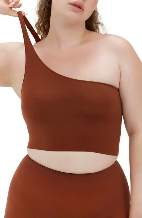 NOODY Seamless One Shoulder Top - Brown