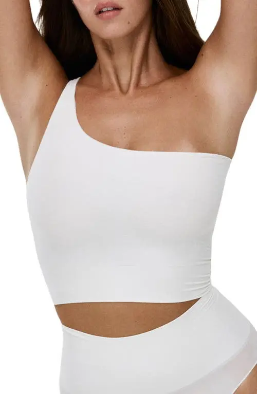 NOODY Seamless One Shoulder Top - Ivory