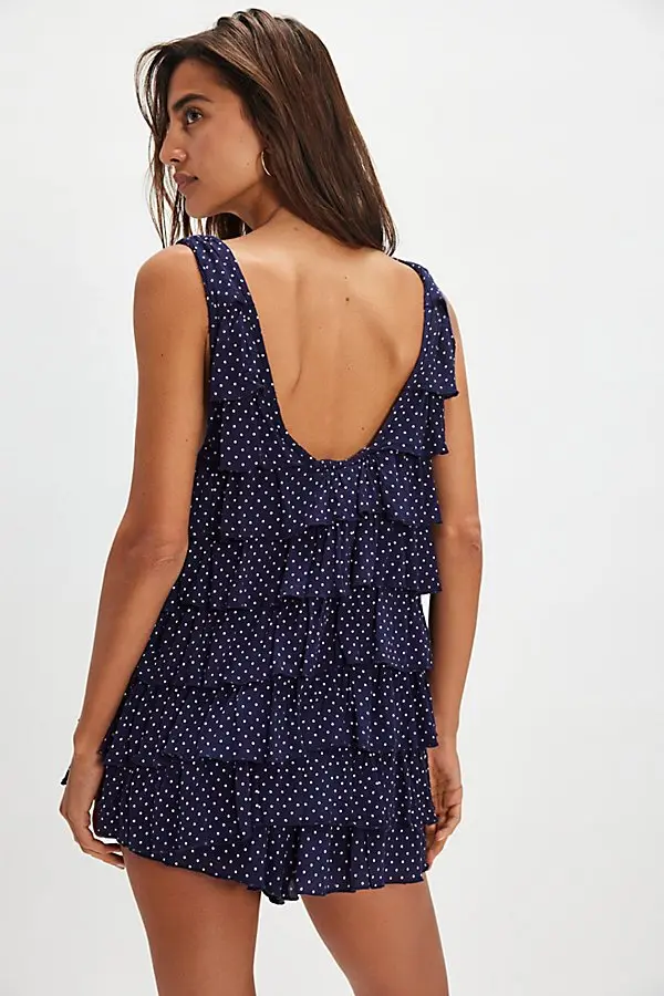 Free People Ruffle Me Up Set - Navy Combo