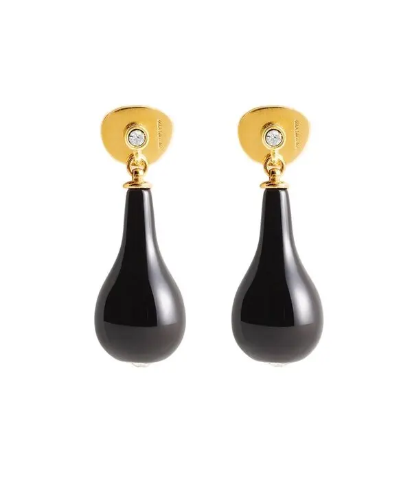 TOTEME Onyx Drop Earrings - Black-gold