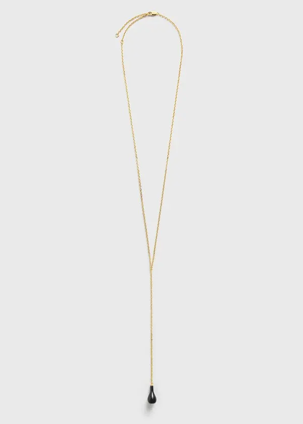 TOTEME Onyx Drop Necklace - Black-gold