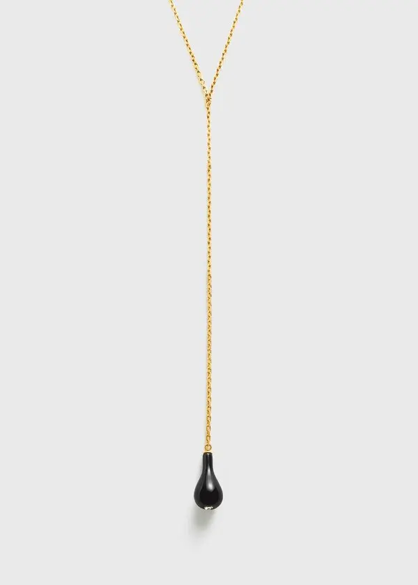 TOTEME Onyx Drop Y Neck Necklace - Black