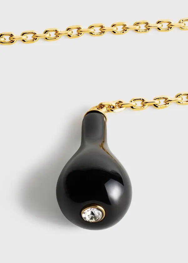 TOTEME Onyx Drop Y Neck Necklace - Black