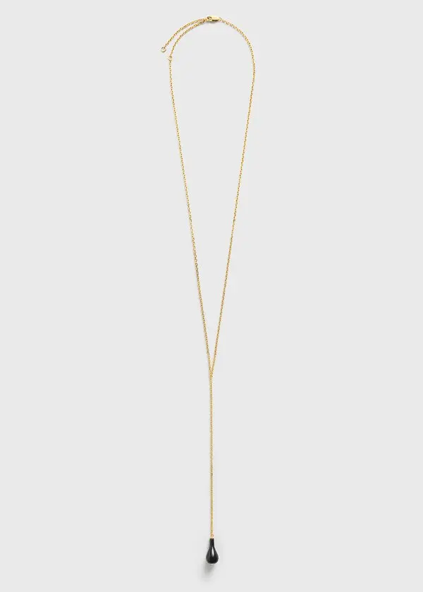 TOTEME Onyx Drop Y Neck Necklace - Black