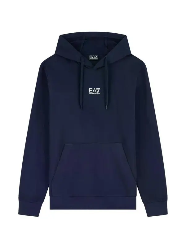 EA7 Stretch-cotton Hoodie - Blue
