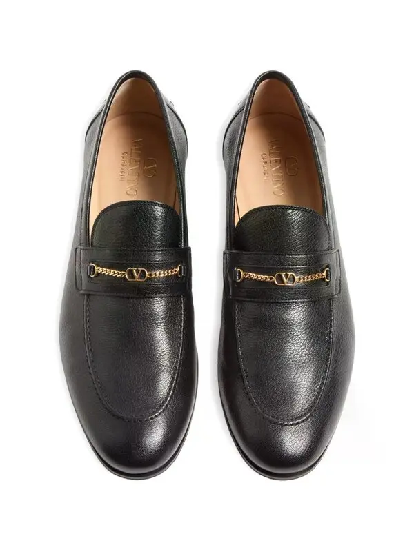 Valentino Garavani Vlogo Kidskin Moccasins - Black