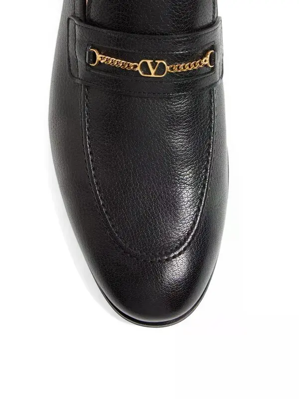 Valentino Garavani Vlogo Kidskin Moccasins - Black