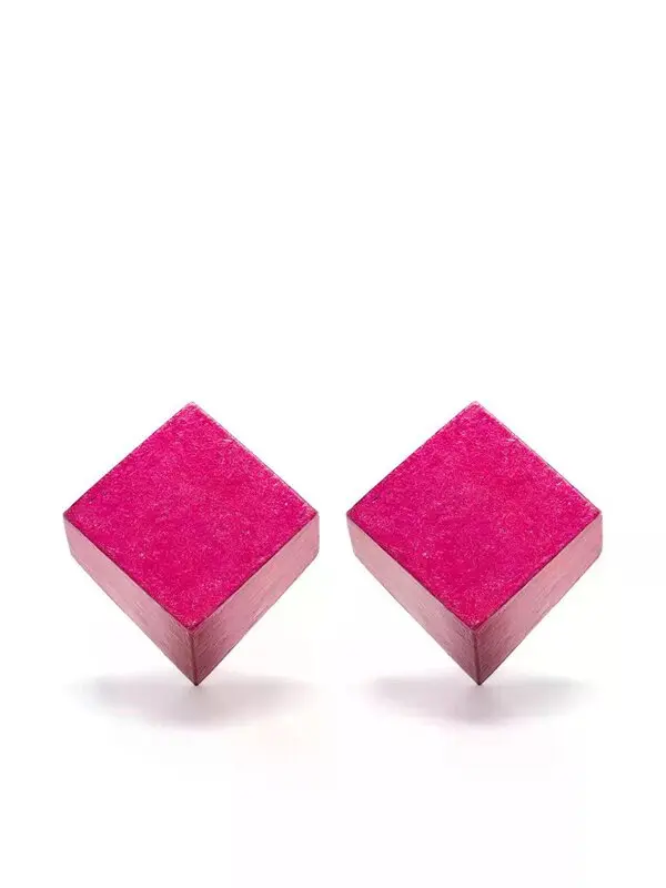 MONIES Geometric Clip-on Earrings - Pink