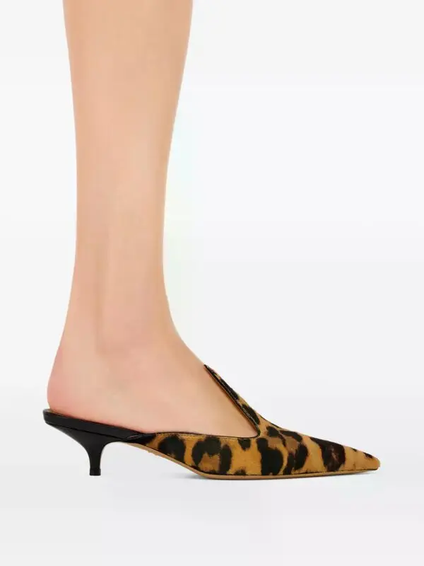 FERRAGAMO Leopard-print Mules - Brown