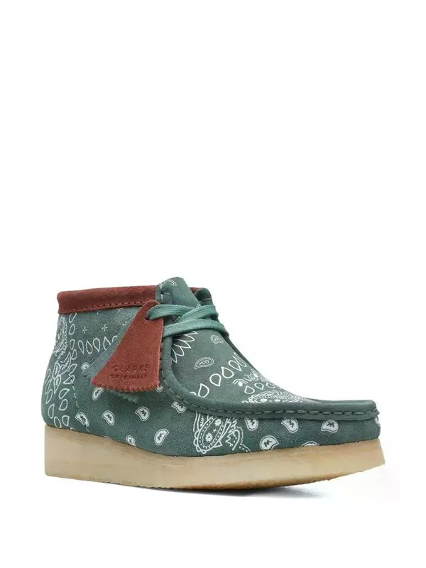 Clarks Wallabee Suede Derby Shoes - Green
