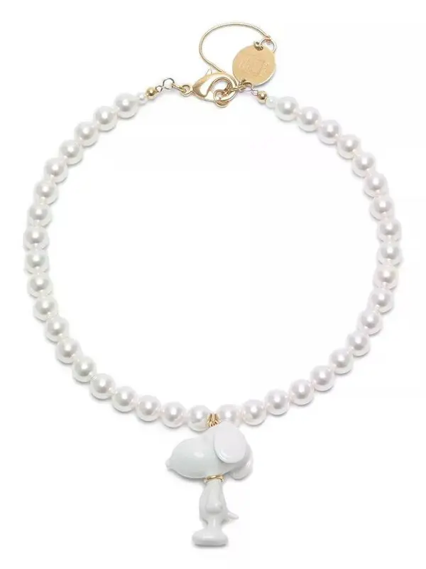 ANDRES GALLARDO Snoopy & Pearls Necklace - Gold