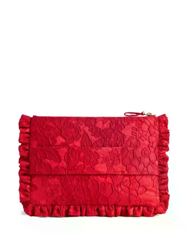 La DoubleJ Floral-lace Clutch Bag - Red