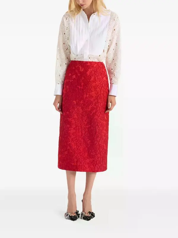 La DoubleJ Floral-pattern Pencil Skirt