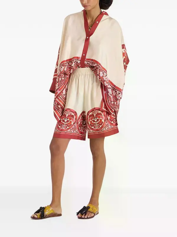 La DoubleJ Silk Foulard Shirt - Red