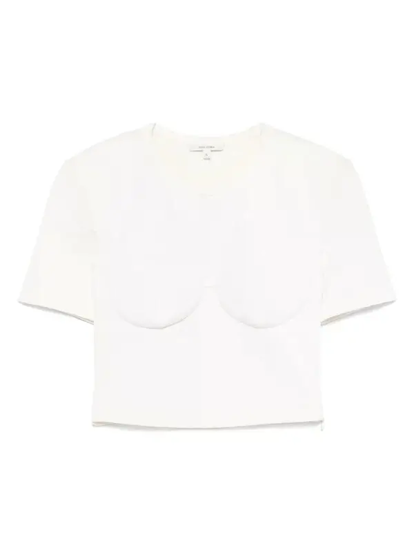 NENSI DOJAKA Cotton T-shirt With Built-in Cups - White