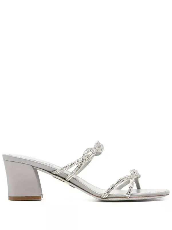 Rene Caovilla Crystal-embellished Sandals - Grey