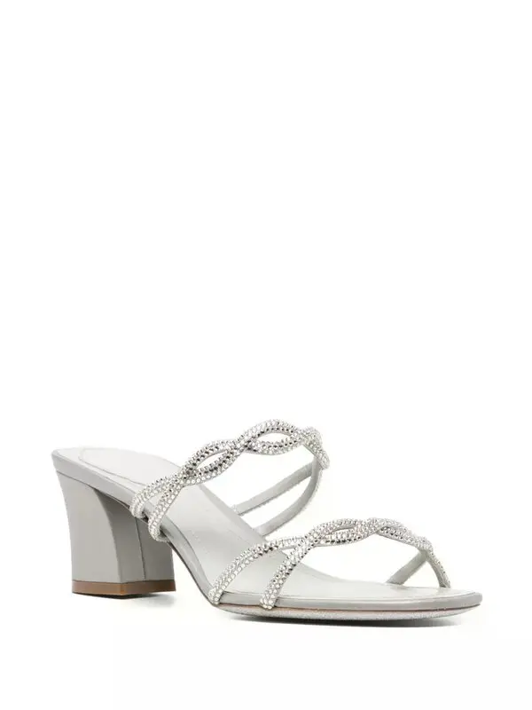 Rene Caovilla Crystal-embellished Sandals - Grey