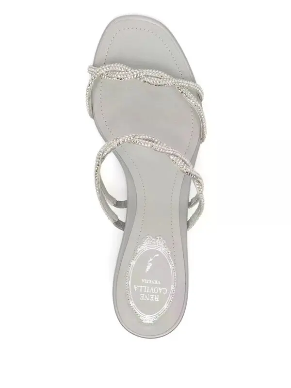 Rene Caovilla Crystal-embellished Sandals - Grey