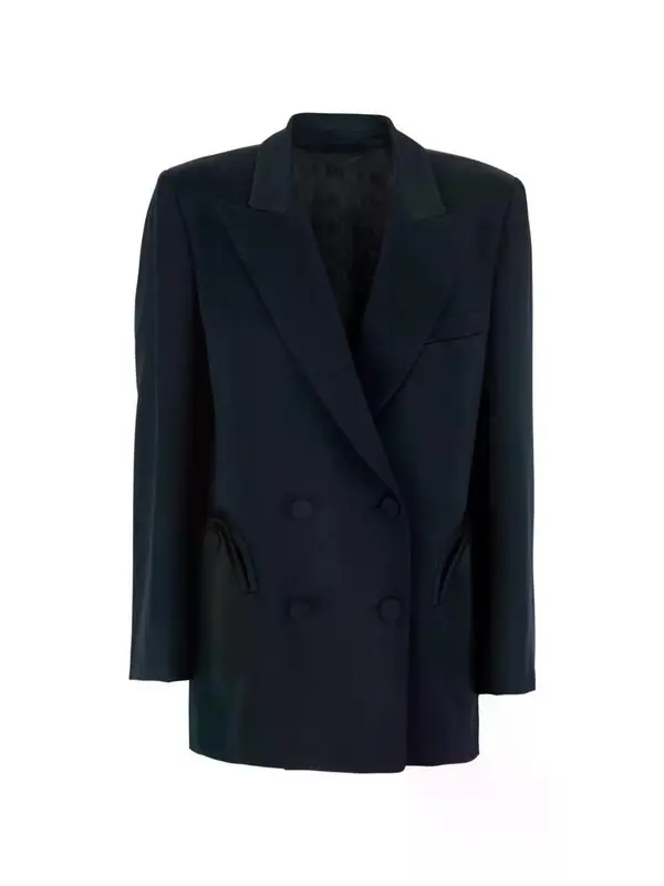 BLAZÉ MILANO Virgin Wool Double-breasted Blazer - Blue