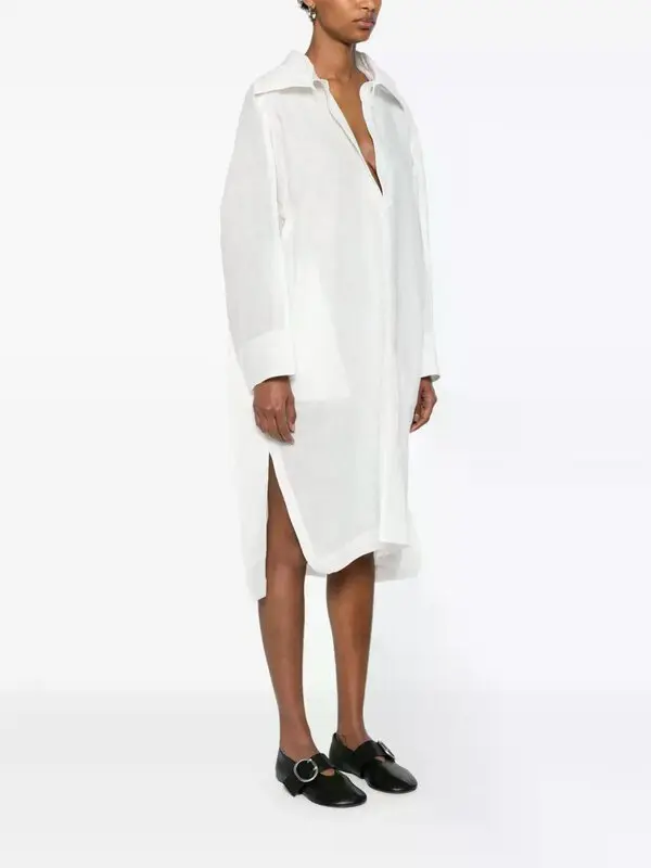 Issey Miyake V-neck Midi Dress