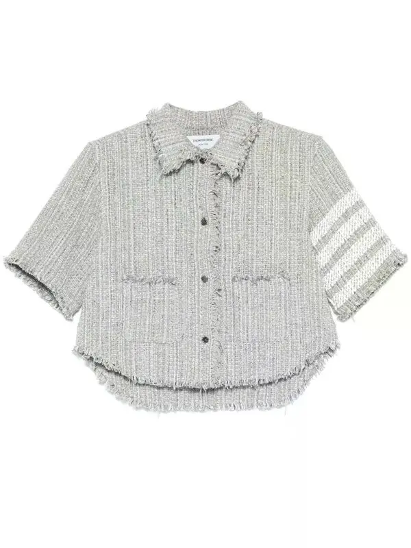 Thom Browne 4-bar Cropped Shirt Jacket