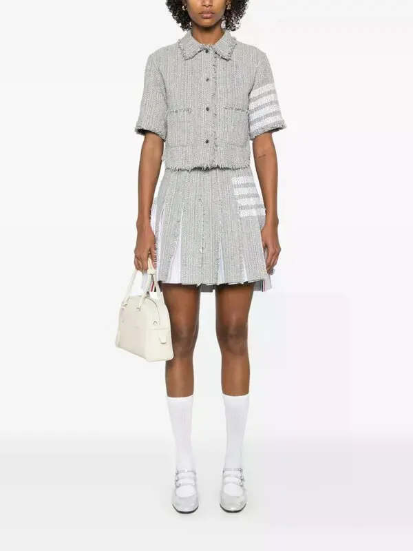 Thom Browne 4-bar Cropped Shirt Jacket
